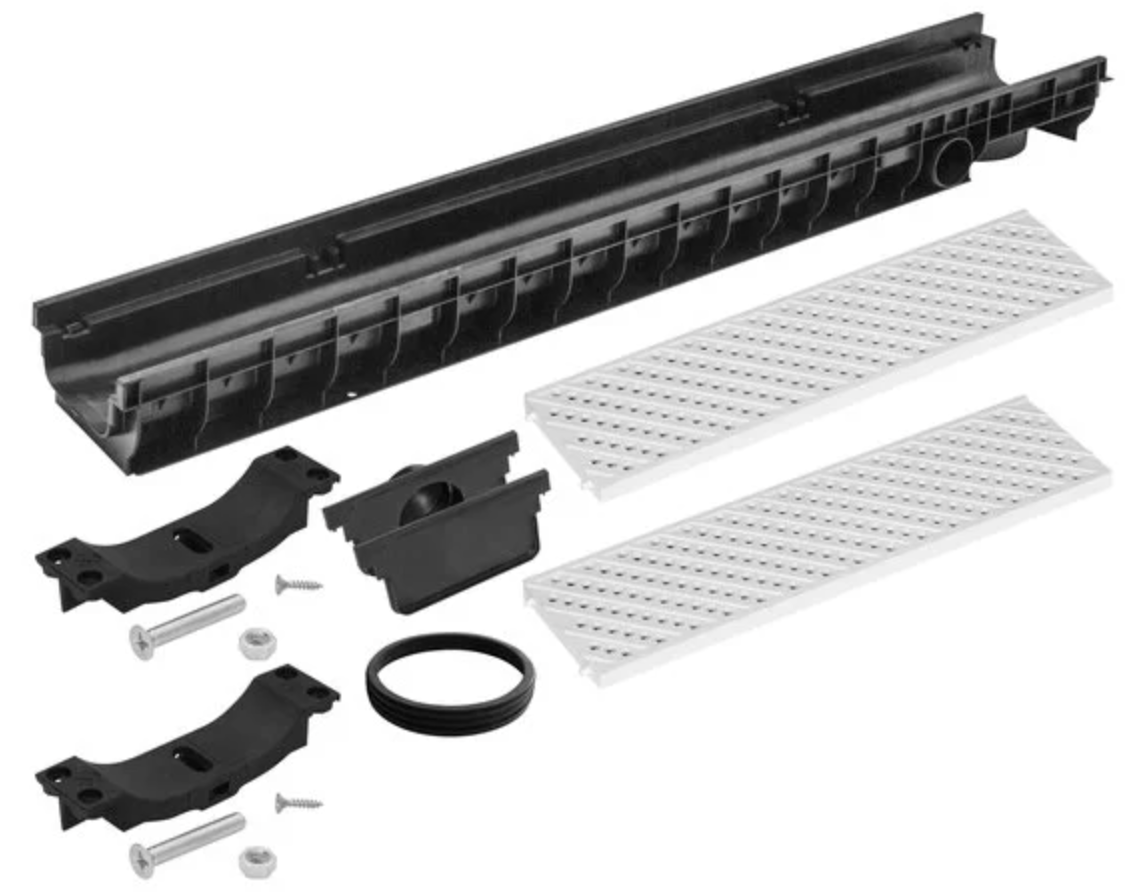 Josam TD-130 Shallow Lite Line Channel Drain Kit - Perforated Grate ...
