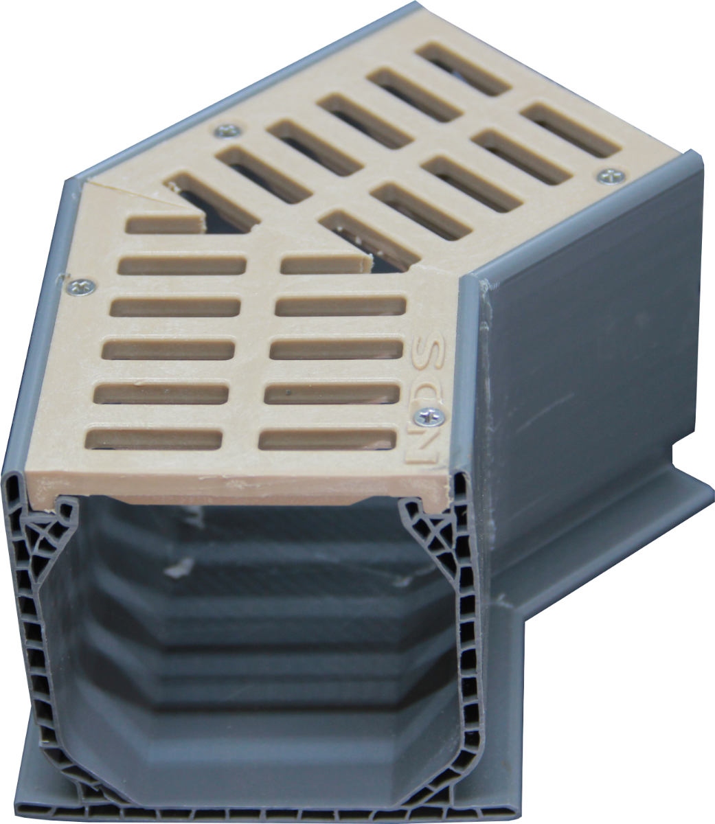 NDS Mini Channel Fabricated 45 degree Elbow With Grate | Drainage Connect