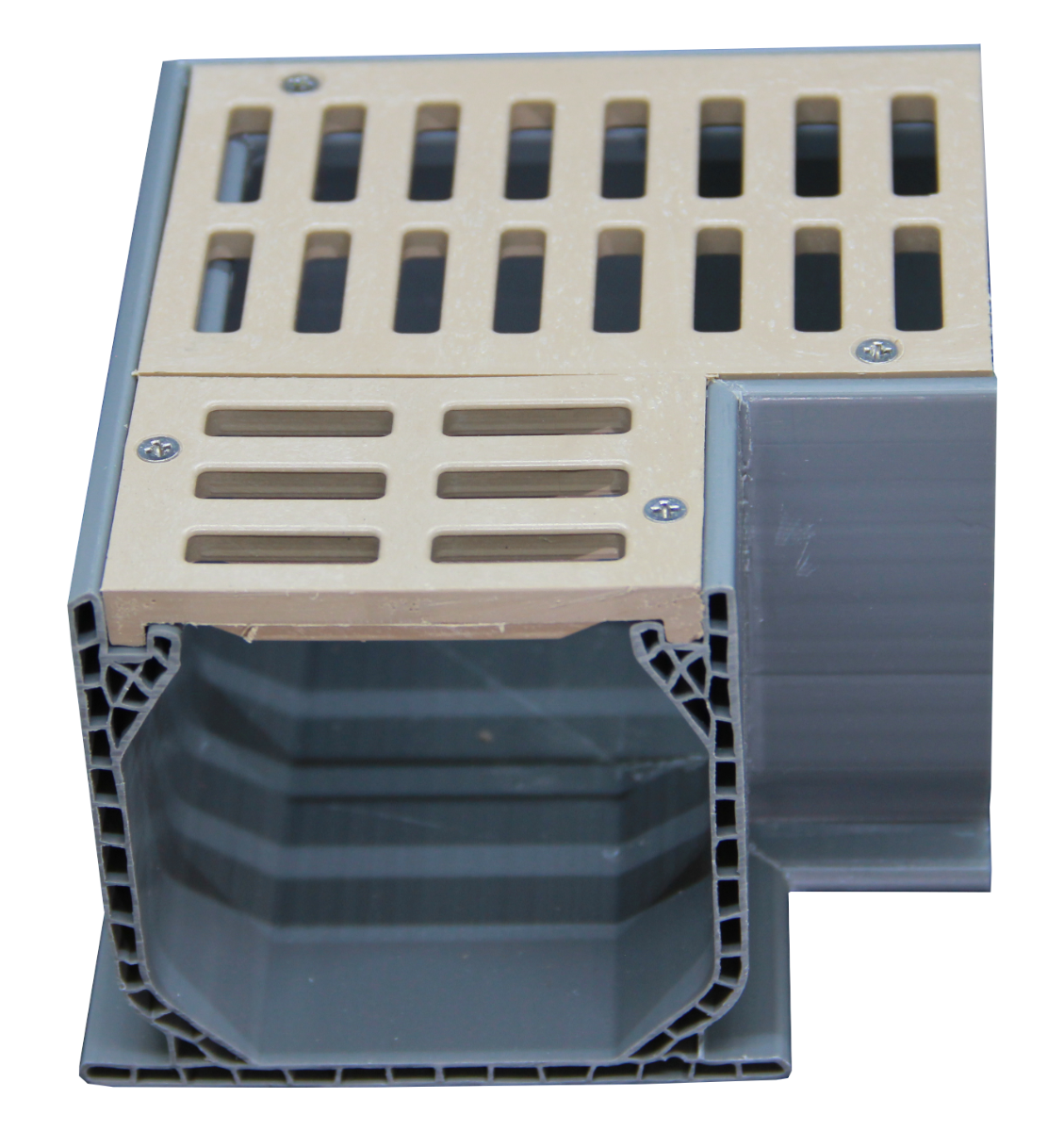 NDS Mini Channel Fabricated 90 degree Elbow With Grate - Sand| Drainage ...